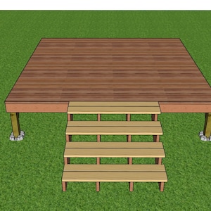 10x10 DIY Deck Plans With Tools, Materials and Cut List - Etsy