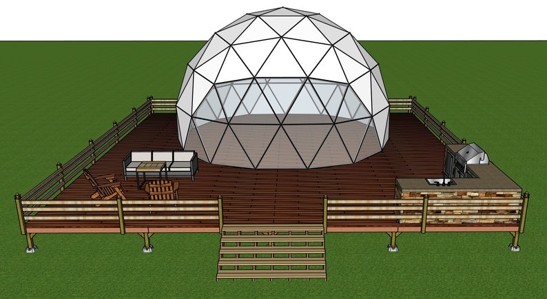 40x40 DIY Deck for Geodesic Dome With Space to Entertain - Etsy