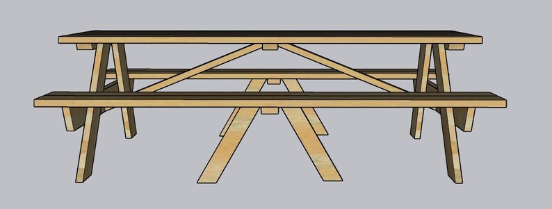 8 Foot Picnic Table DIY Building Plans - Etsy