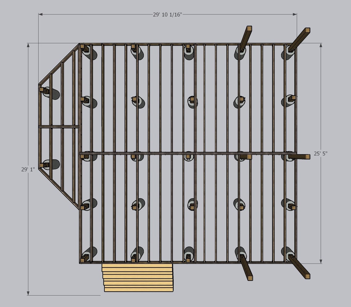 6M Bell Tent DIY Deck Plans Polygon Extension W Bath and Kitchen Area ...