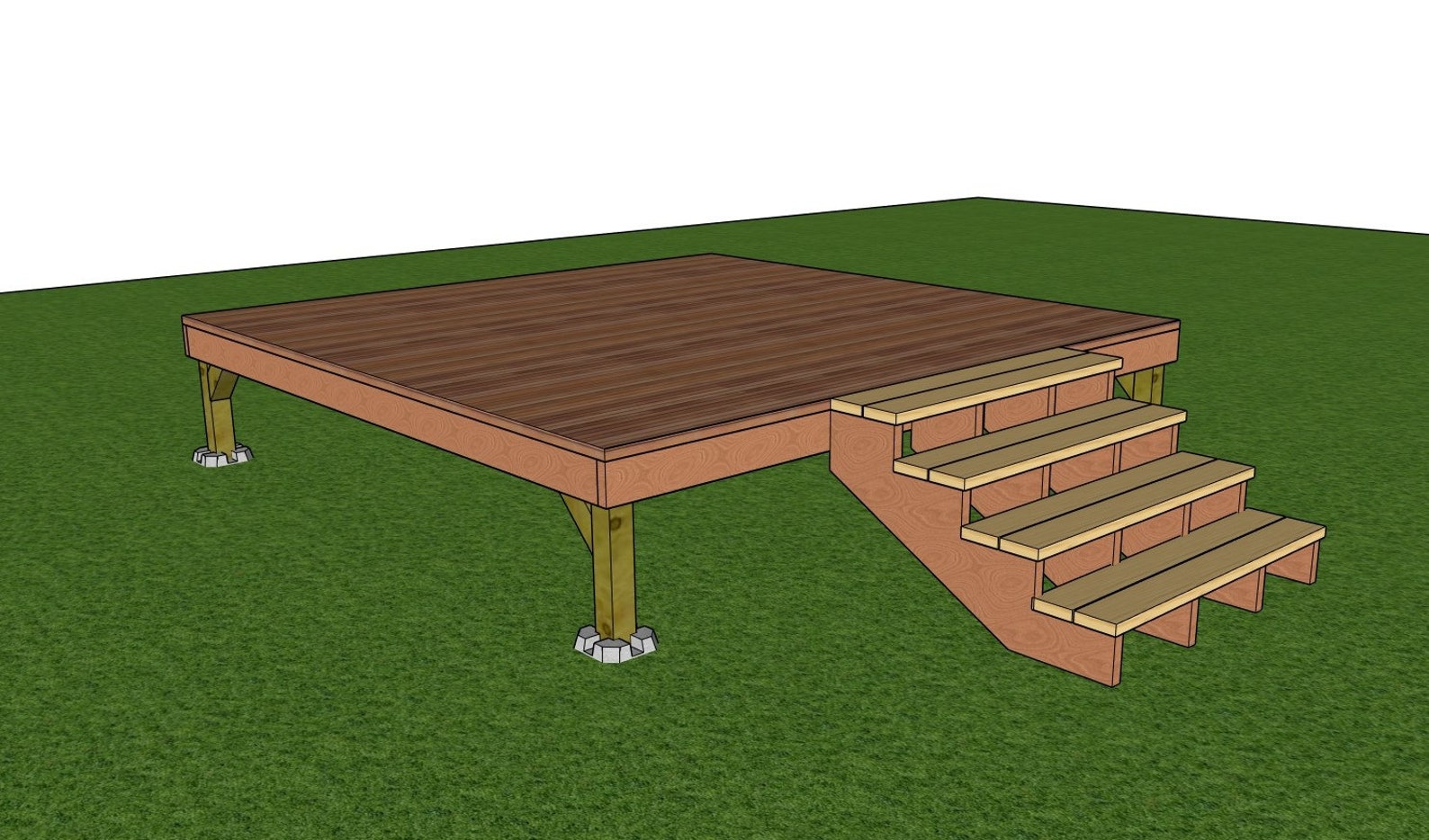 10x10 DIY Deck Plans With Tools, Materials and Cut List - Etsy