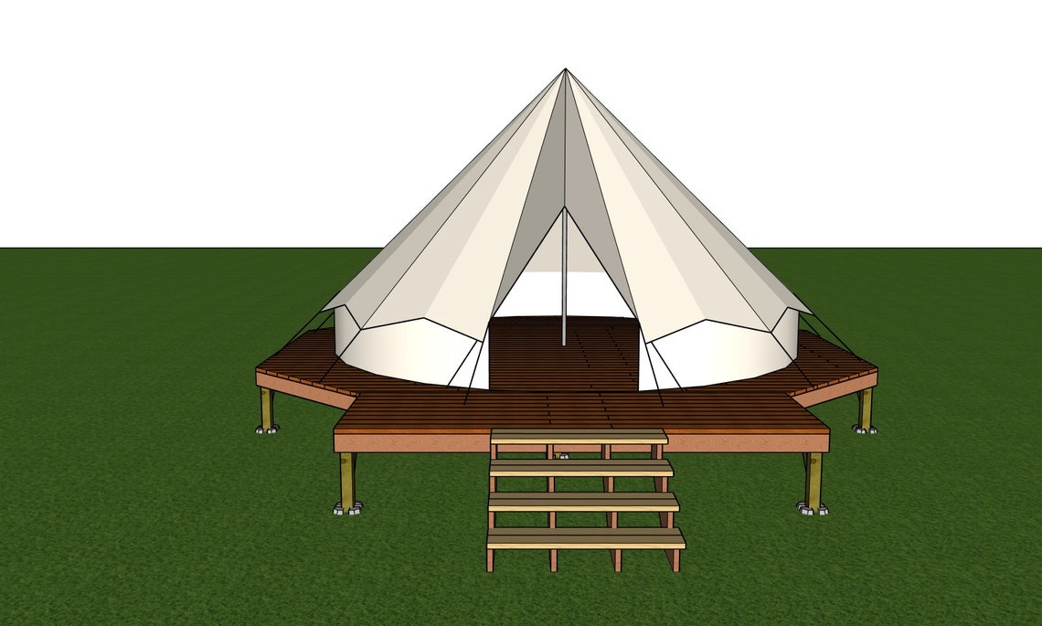 5m Bell Tent DIY Platform With Materials List and Building Instructions ...