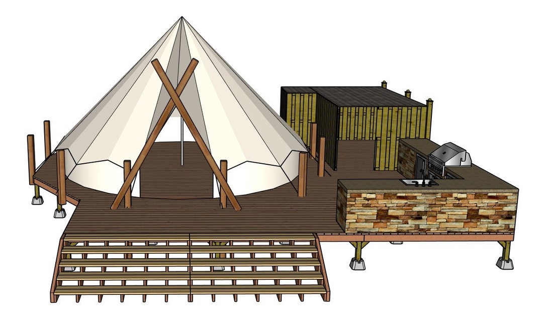 7M Bell Tent W Bath DIY Deck Building Instructions - Etsy