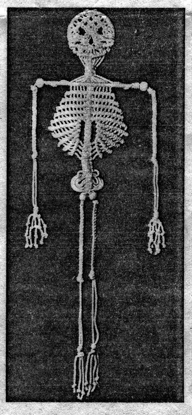 Vintage Macramé Skeleton Pattern PDF / DIY Halloween Décor Skeleton ...