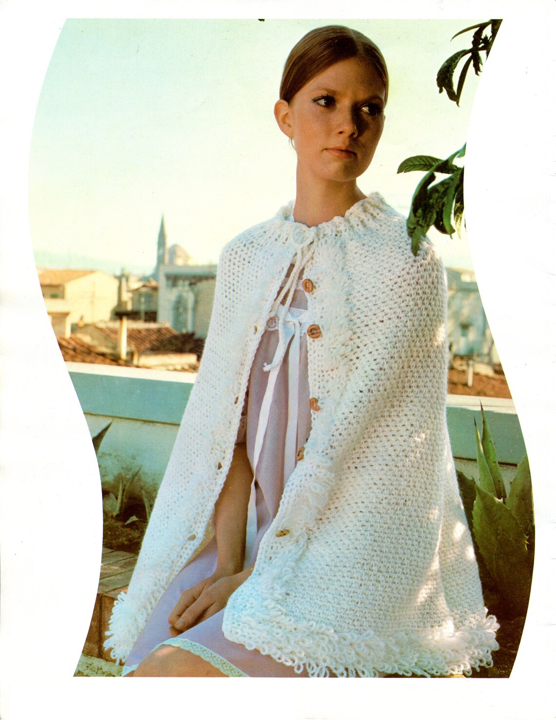 Vintage 1970's Women's Cape Crochet Pattern, Instant PDF Download, 70's ...