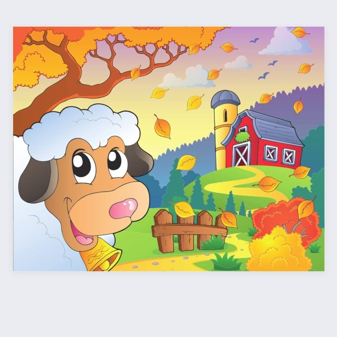 Jigsaw Puzzle Barnyard With Sheep Puzzle for Kids Birthday - Etsy