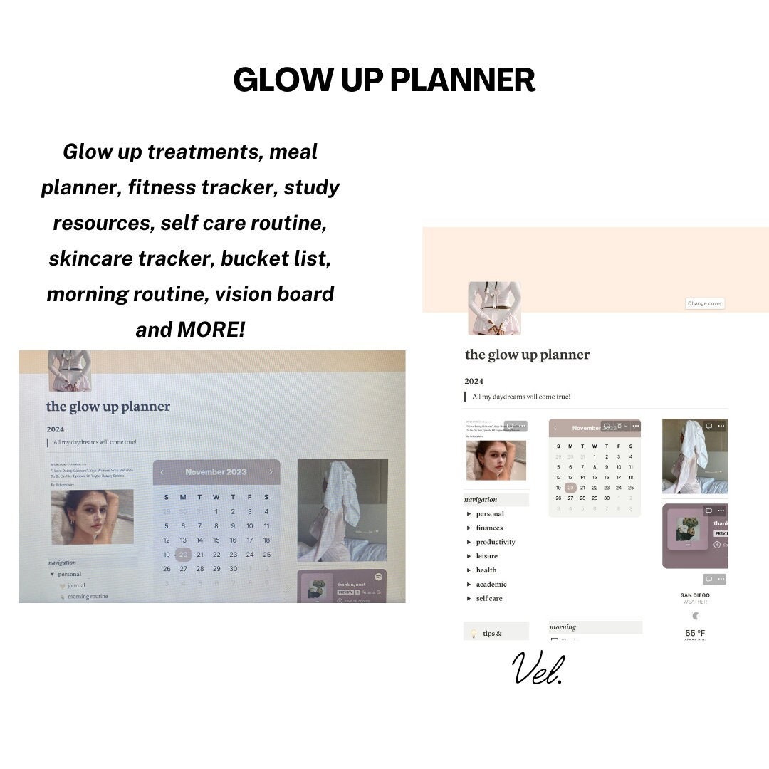 Glow up Notion Templates - Etsy