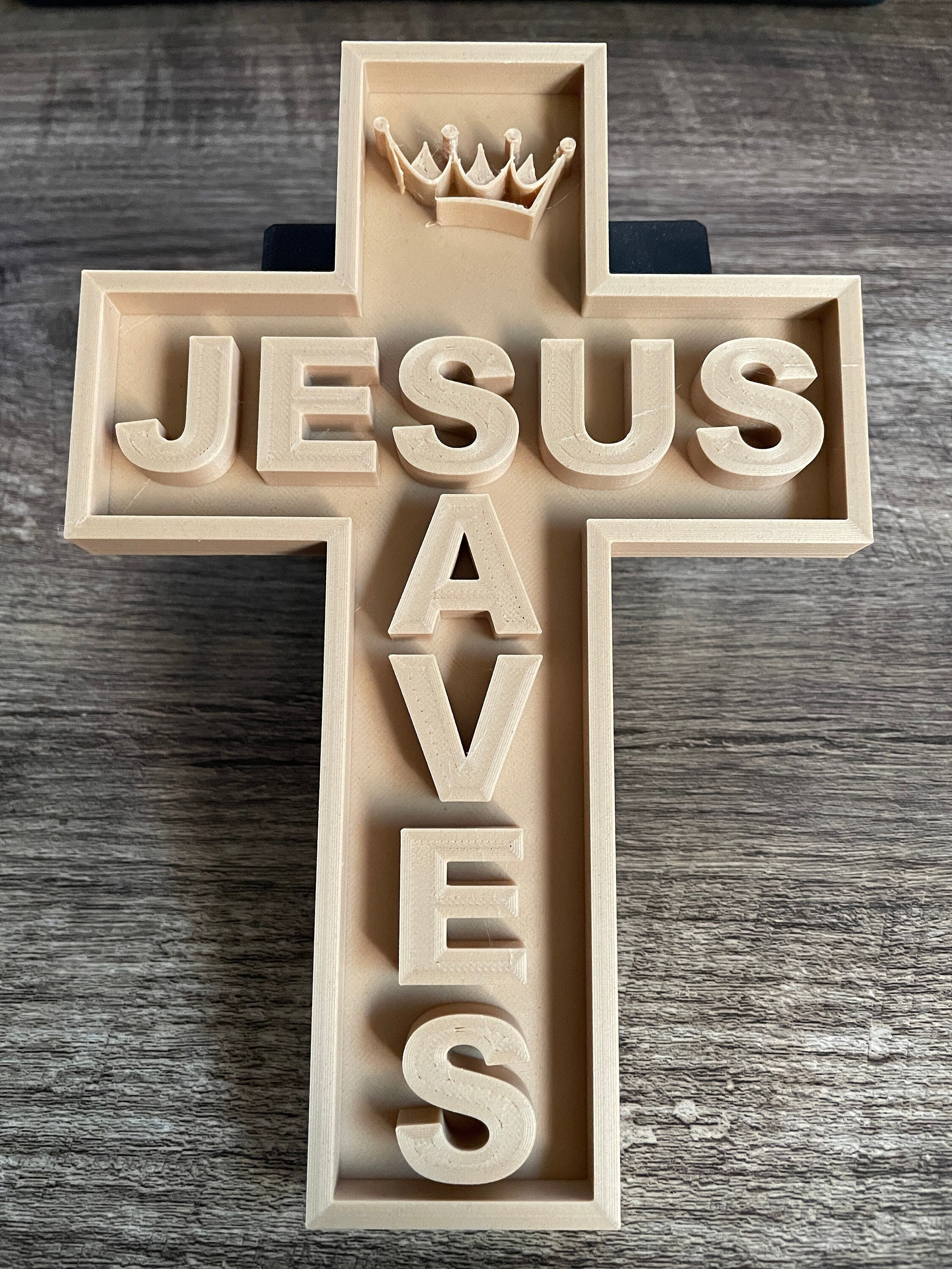 3D Printed Jesus Saves Cross - Etsy