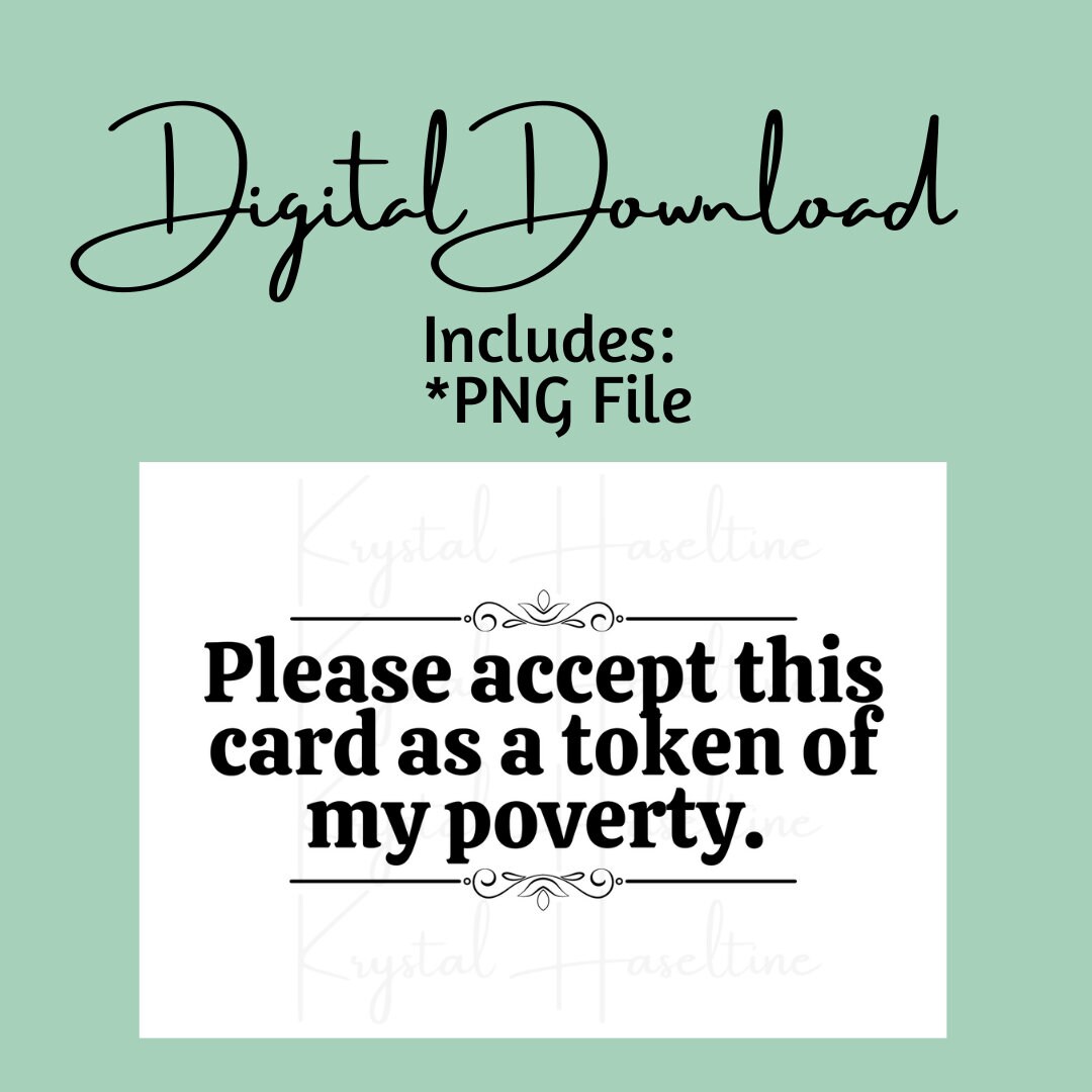 Funny Budget Friendly Poverty Card - Etsy