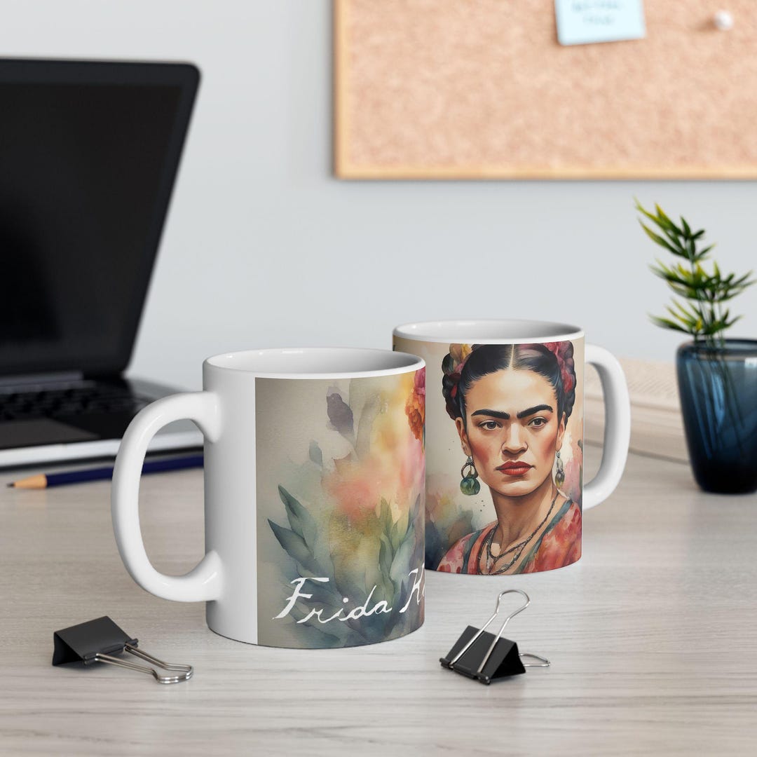 Frida Kahlo Ceramic Mug, Mexican Artist Coffee Cup, Tea Mug, Unique ...