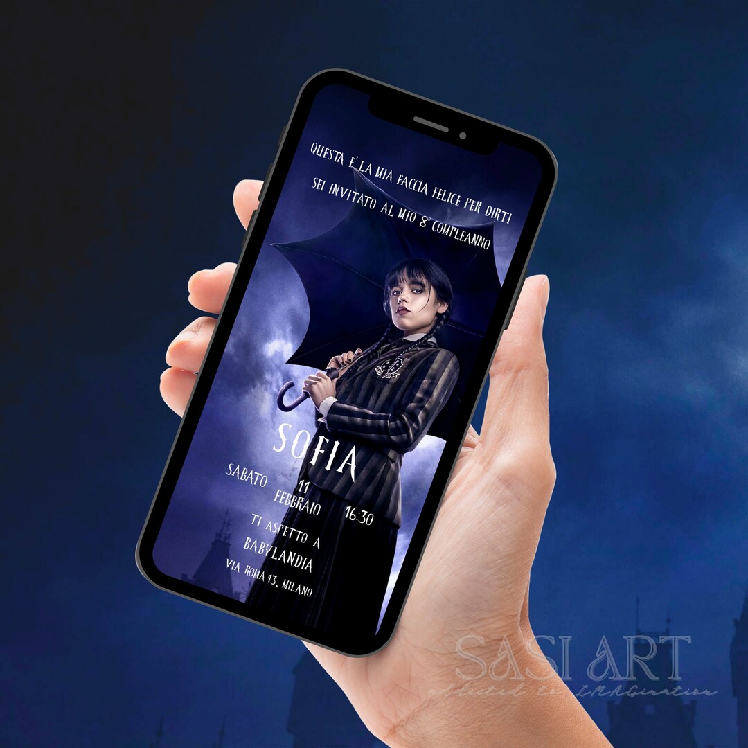 Wednesday Addams Digital Invitation, Themed Party, Customizable ...