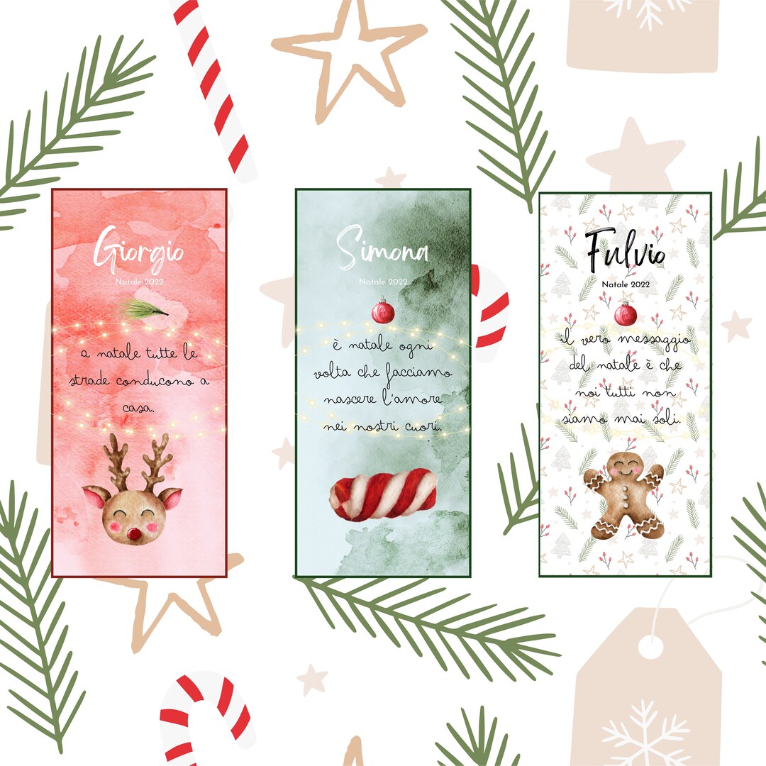 Customizable Christmas Themed Bookmarks, Guest Gift - Digital - Etsy