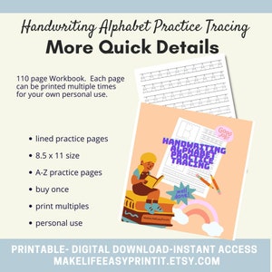Handwriting Alphabet Practice Tracing | A-Z Handwriting Practice ...