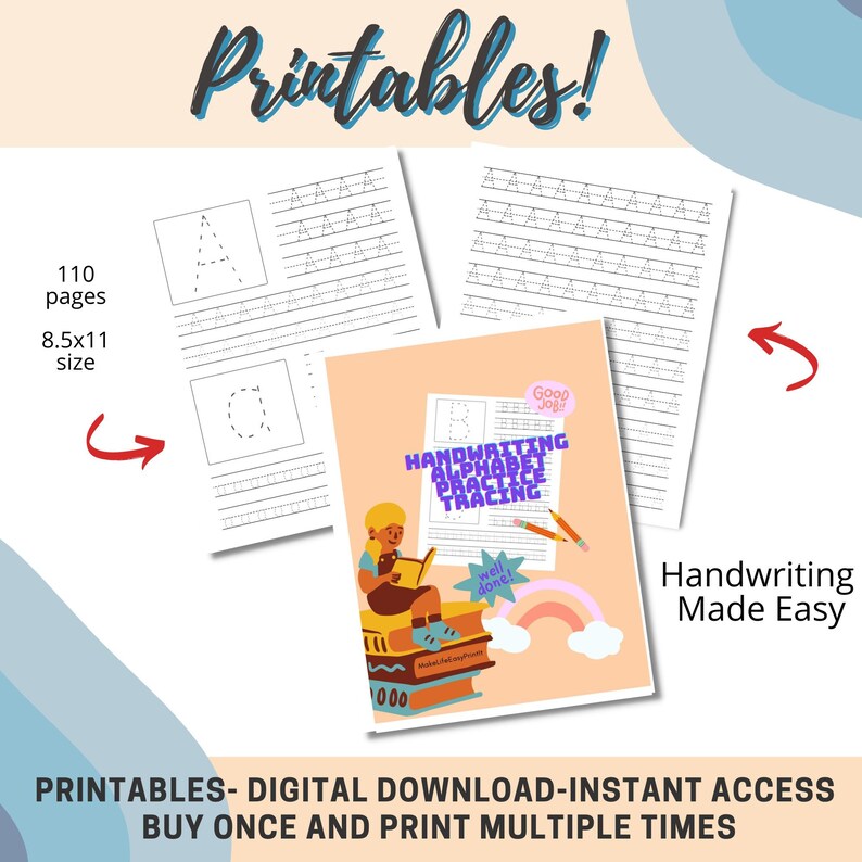 Handwriting Alphabet Practice Tracing | A-Z Handwriting Practice ...