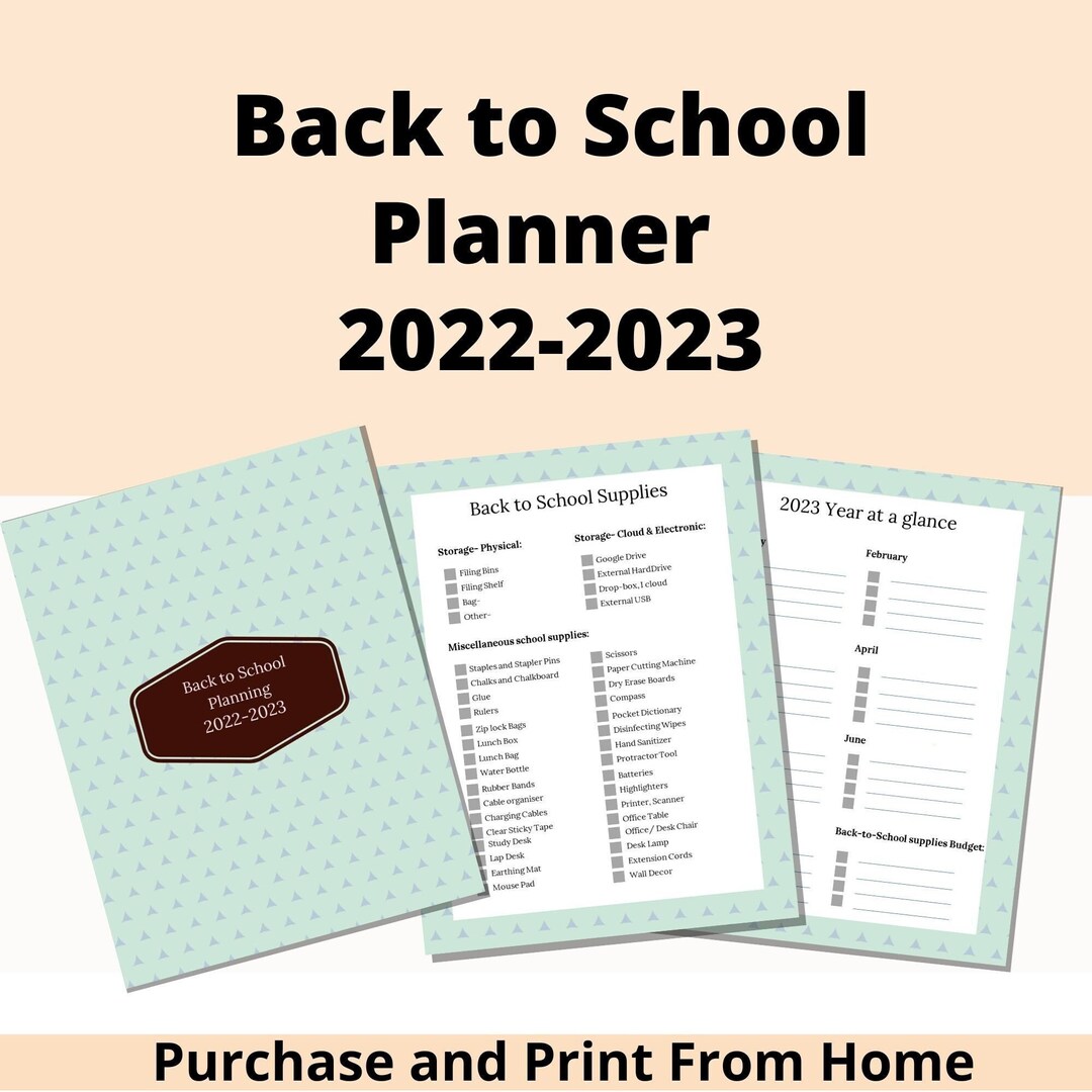 Back to School Planner Printable, 44 Pages of Supply Lists, Budget ...