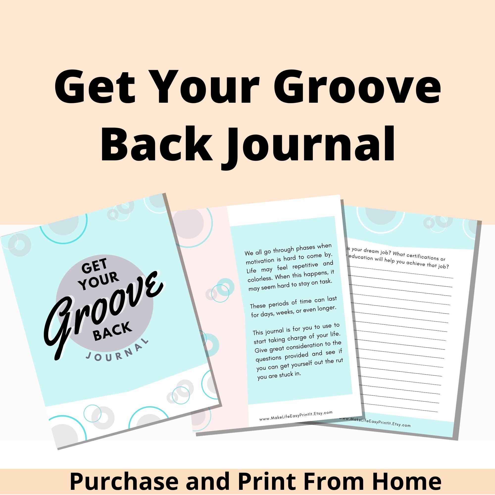 Get Your Groove Back Printable Journal 20 Page Motivational - Etsy