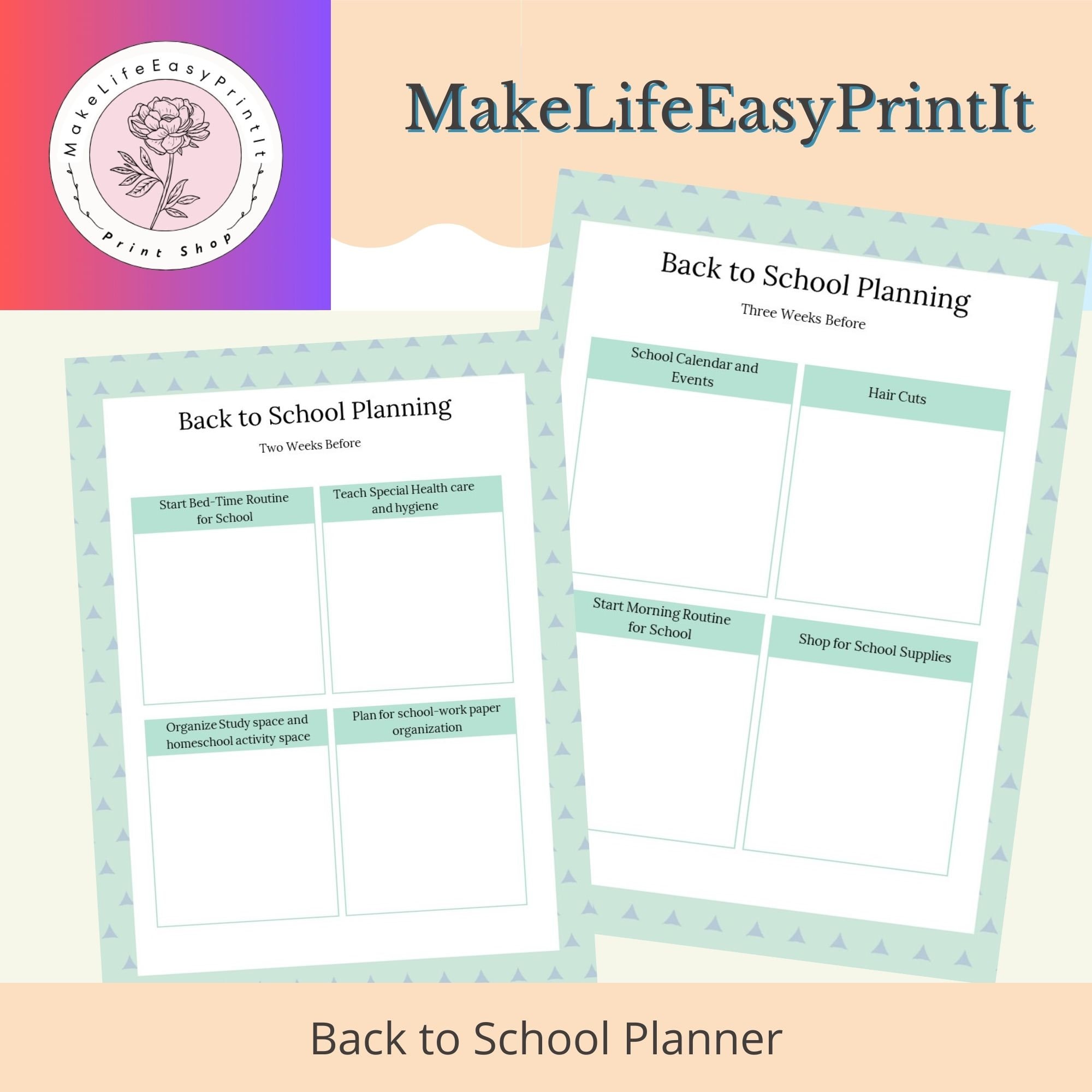 Back to School Planner Printable, 44 Pages of Supply Lists, Budget ...
