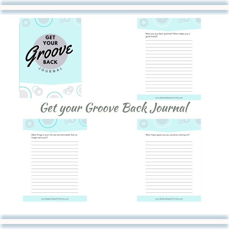 Get Your Groove Back Printable Journal 20 Page Motivational - Etsy