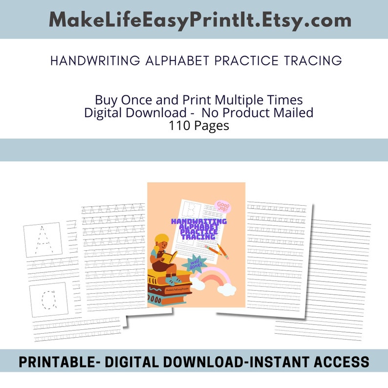 Handwriting Alphabet Practice Tracing | A-Z Handwriting Practice ...