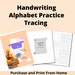 Handwriting Alphabet Practice Tracing A-Z Handwriting Practice ...