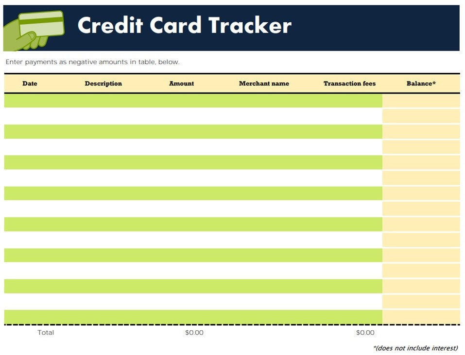 Credit Card Tracker - Etsy
