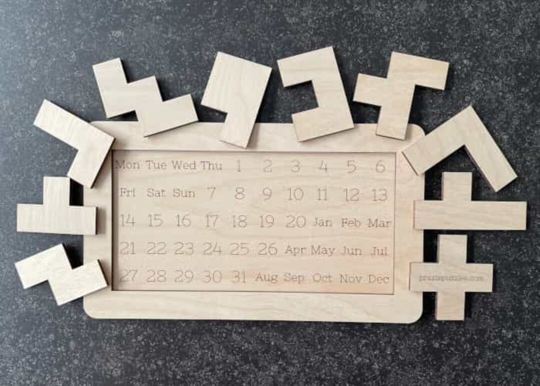 Rectangular Calendar Puzzle With a New Challenge Every Day - Etsy