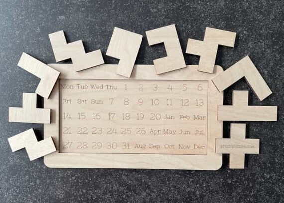 Rectangular Calendar Puzzle With a New Challenge Every Day - Etsy