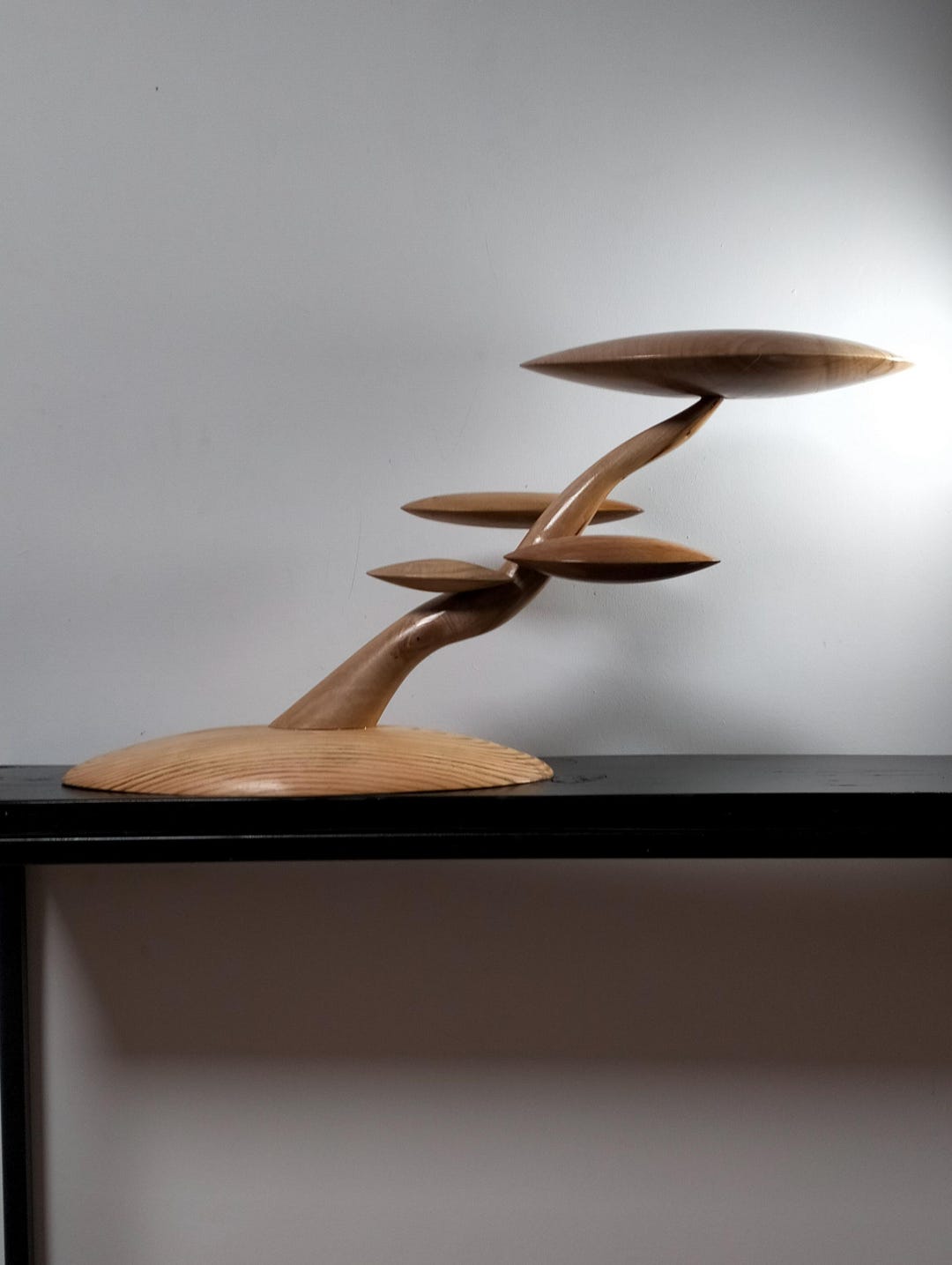 Tabletop Statue Nature Inspired Wood Sculpturehandcarved Abstract ...