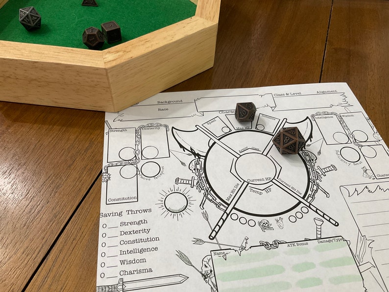 Barbarian Character Sheet D&D 5e - Etsy