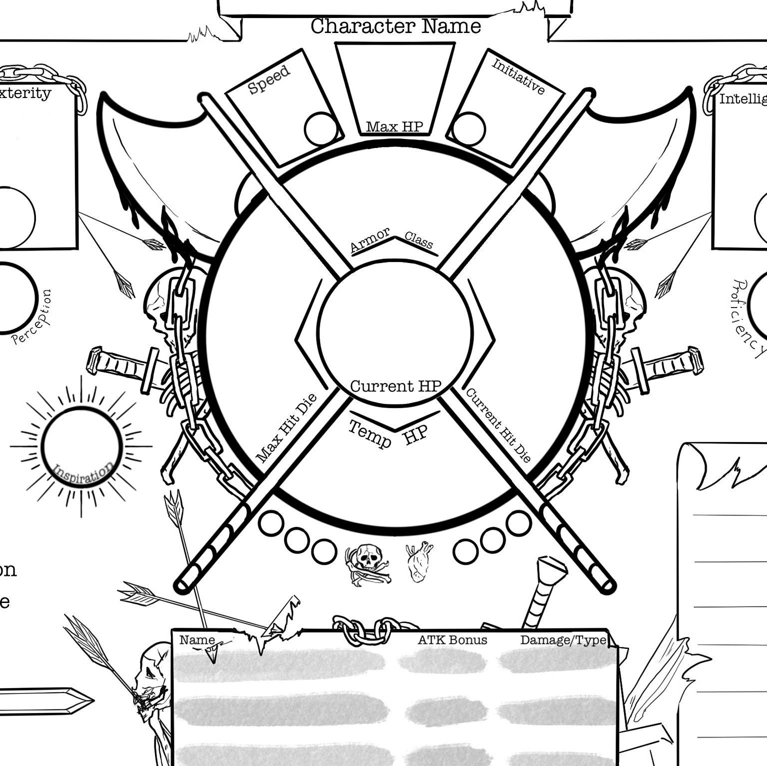 Barbarian Character Sheet Dandd 5e Etsy
