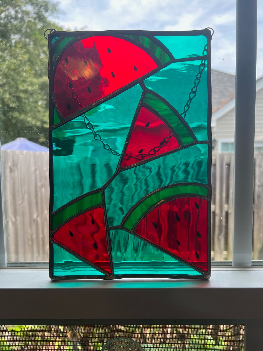 Stained Glass Watermelon Panel - Etsy