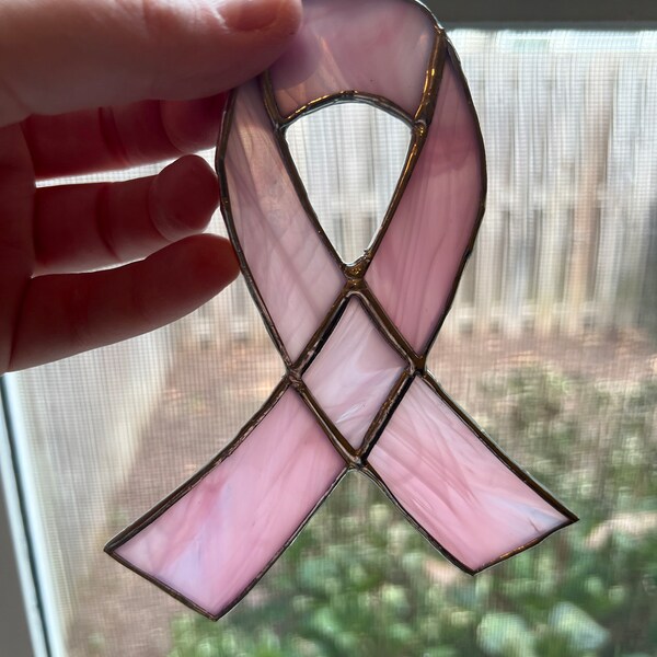 Pink Ribbon Stained Glass - Etsy