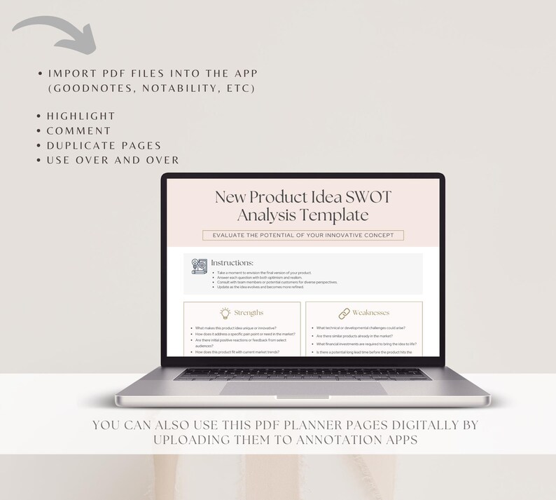 S.W.O.T Business Analysis Template | Editable SWOT Worksheet for ...