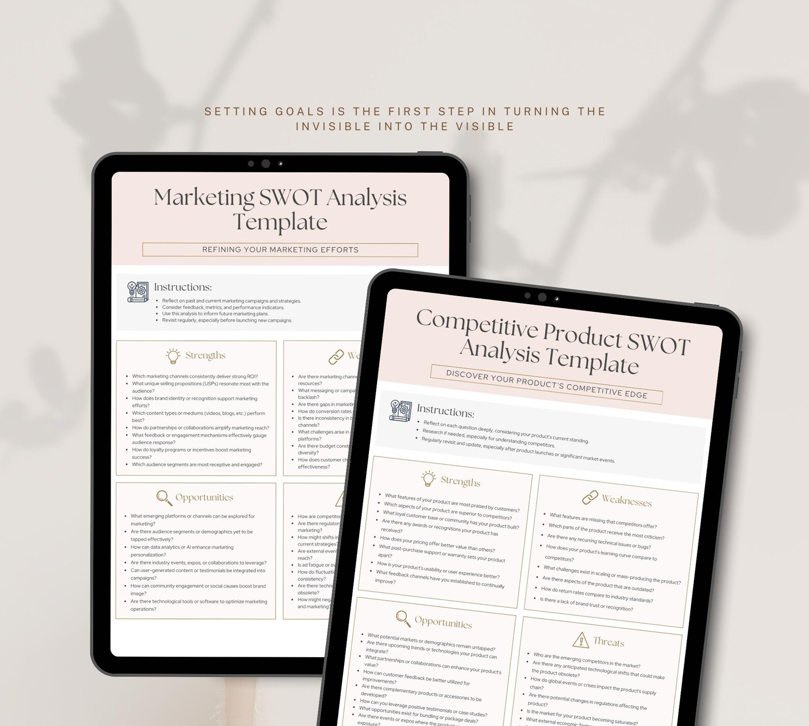 S.W.O.T Business Analysis Template | Editable SWOT Worksheet for ...