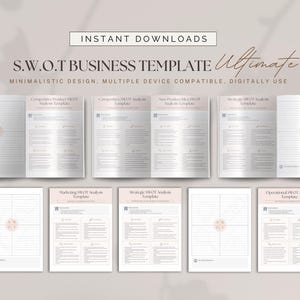 S.W.O.T Business Analysis Template | Editable SWOT Worksheet for ...