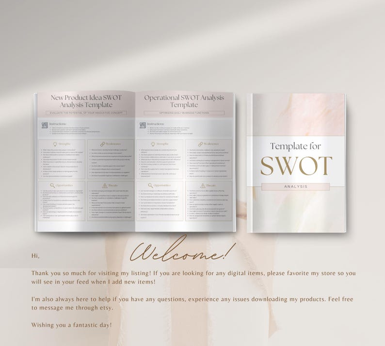 S.W.O.T Business Analysis Template | Editable SWOT Worksheet for ...