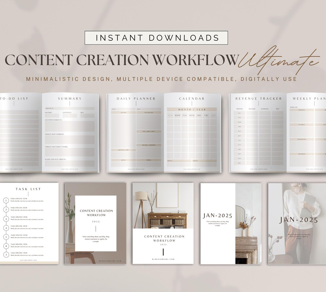 Content Creation Workflow Template: Blogger & Social Media Planner ...