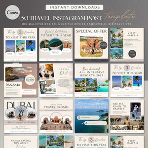 50+ Travel Influencers Instagram Post Templates for Bloggers, Agencies ...