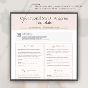 S.W.O.T Business Analysis Template | Editable SWOT Worksheet for ...