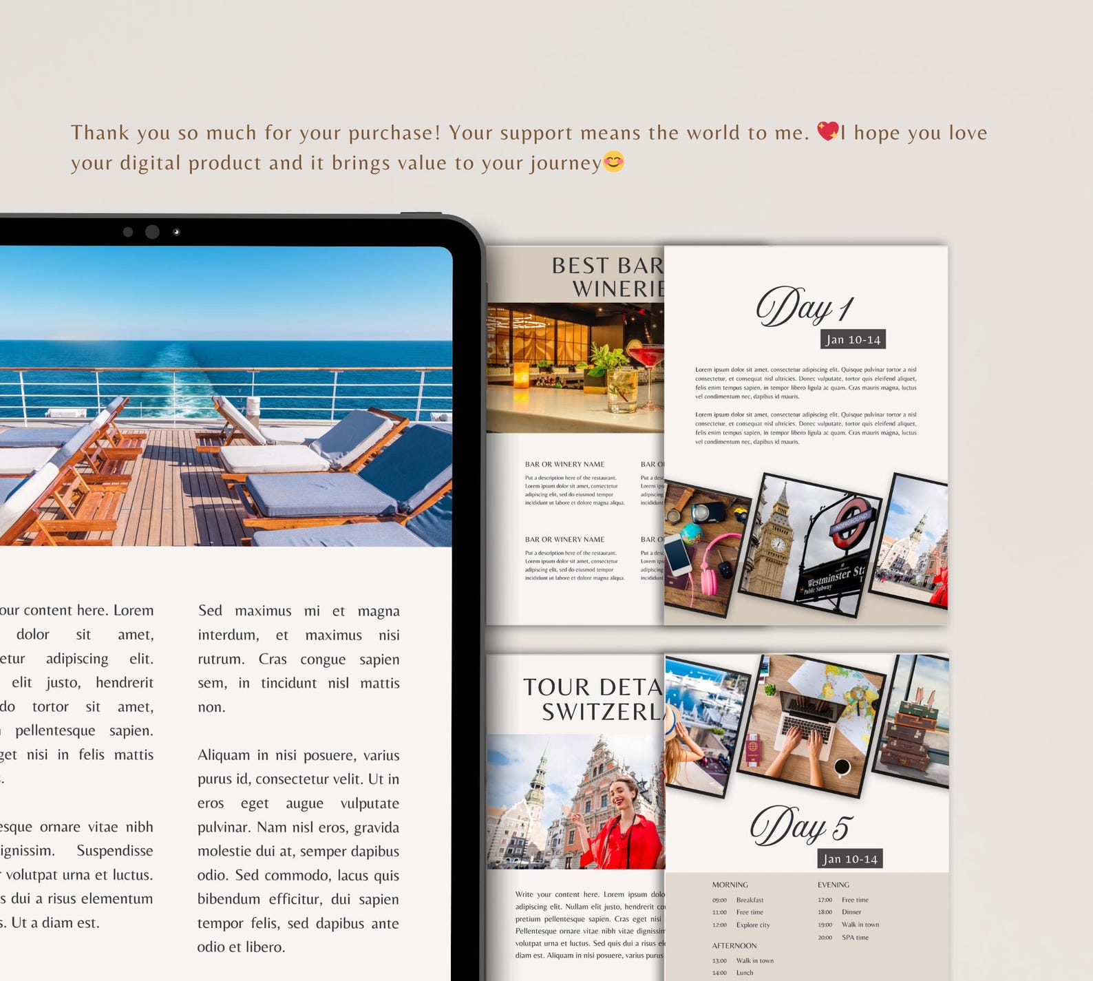 Switzerland Travel Itinerary Template | Digital Trip Planner for ...