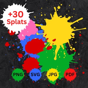Paint Splatter SVG, Splatter Bundle, Paint Splats SVG, Paint Svg ...