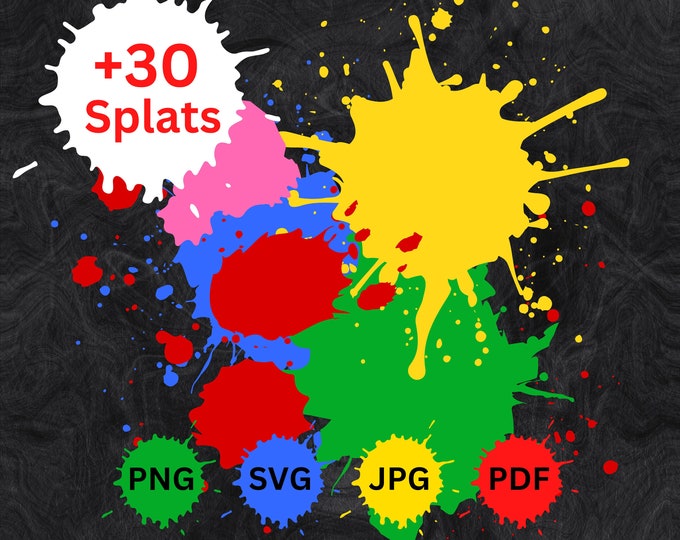 Paint Splatter SVG, Splatter Bundle, Paint Splats SVG, Paint Svg ...