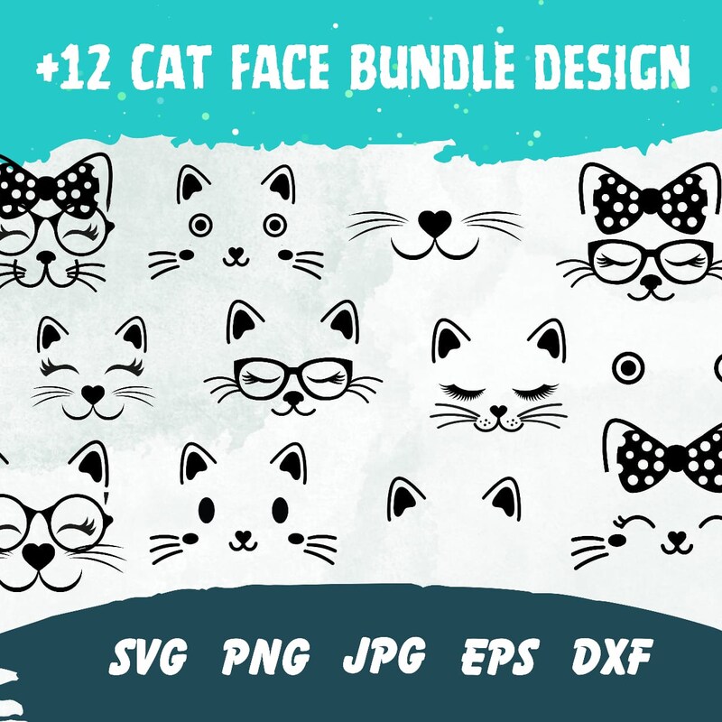 Cat Face Svg - Etsy