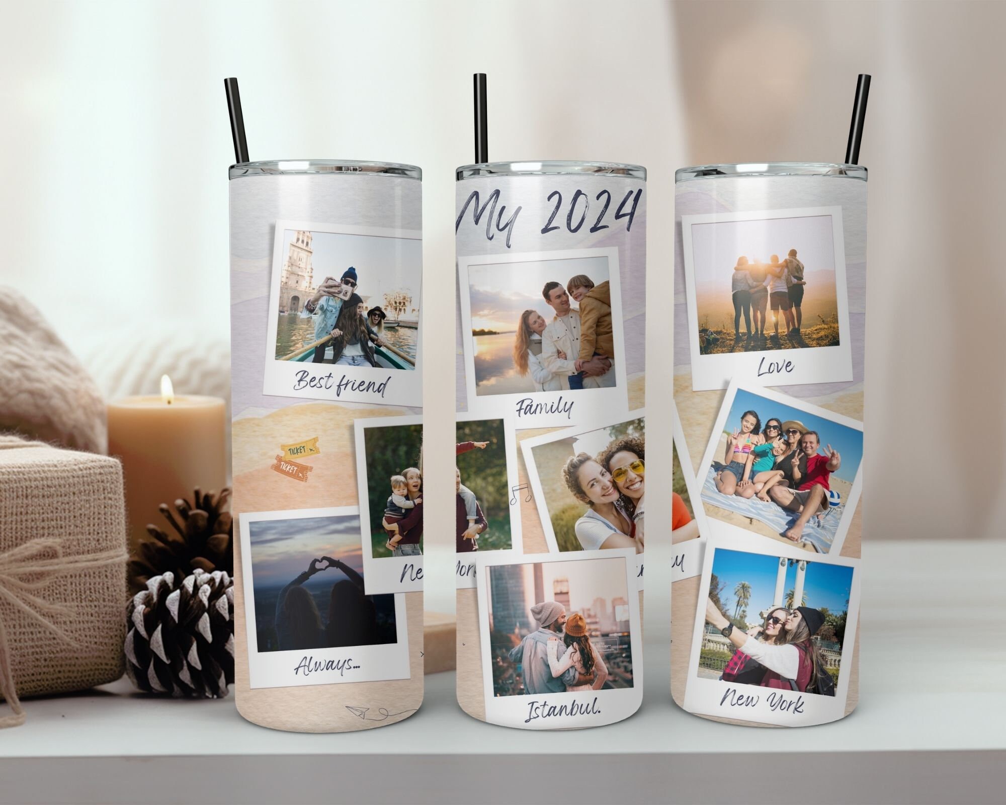 Fully Editable Canva Tumbler Template With Pictures and Custom Text ...