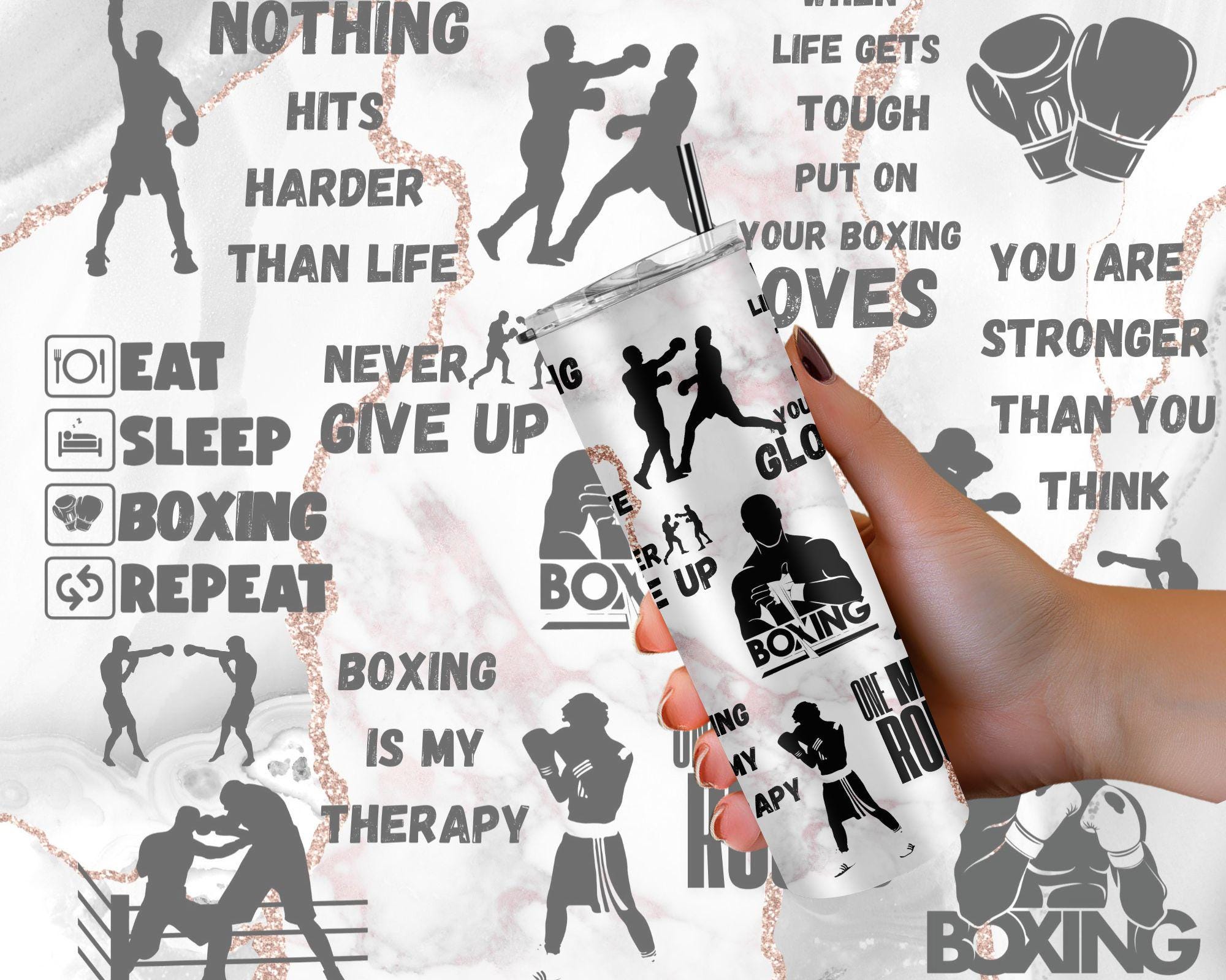 Boxing Tumbler Wrap PNG Design, Boxing 20oz Quencher Tumbler ...