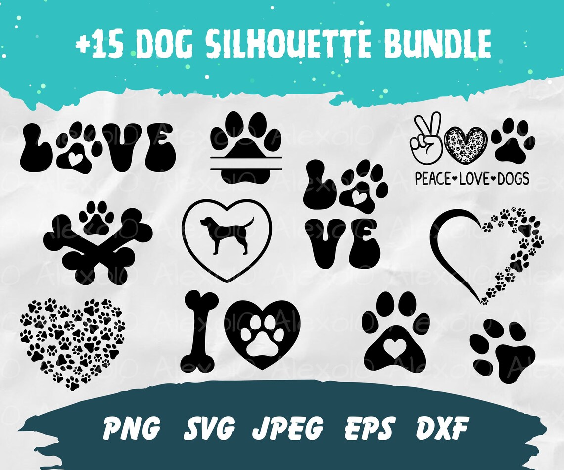 Dog SVG Bundle Dog Silhouette Svg Dog Clipart Dog SVG Cut - Etsy