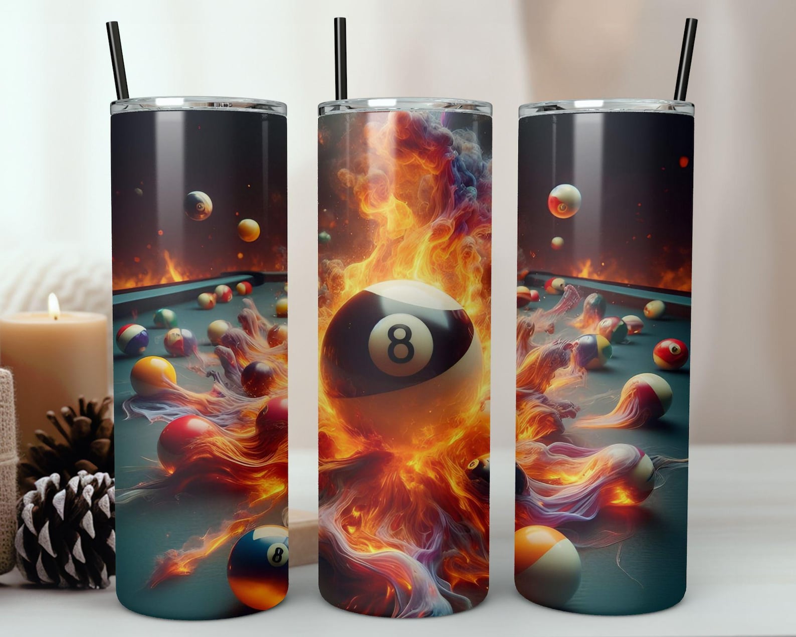 Billiard Tumbler Wrap Design Png, Billiard Sublimation Design, 20oz ...