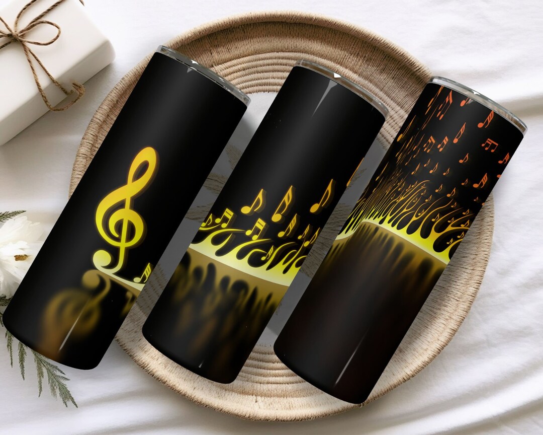 Music Notes Tumbler Wrap, 20 Oz Skinny Tumbler, Sublimation Design ...