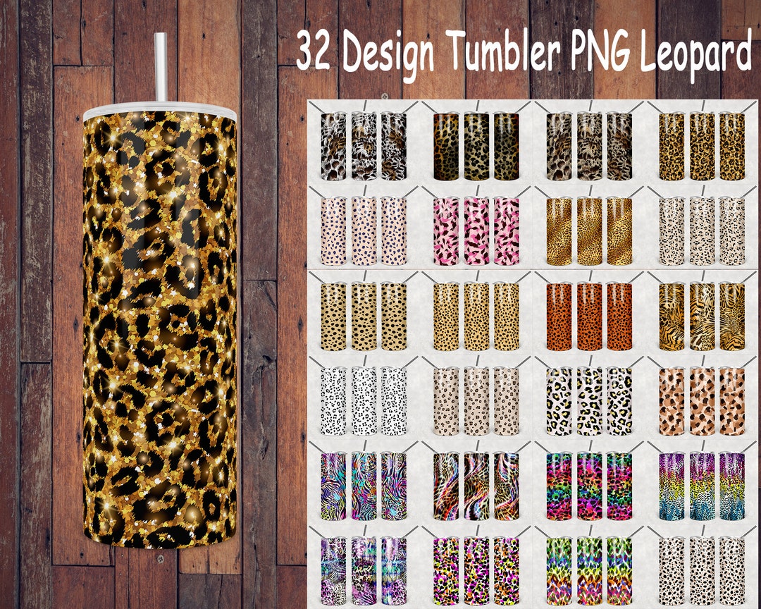 Leopard Tumbler Wrap Cheetah Print Tumbler Bundle Sublimation Designs ...