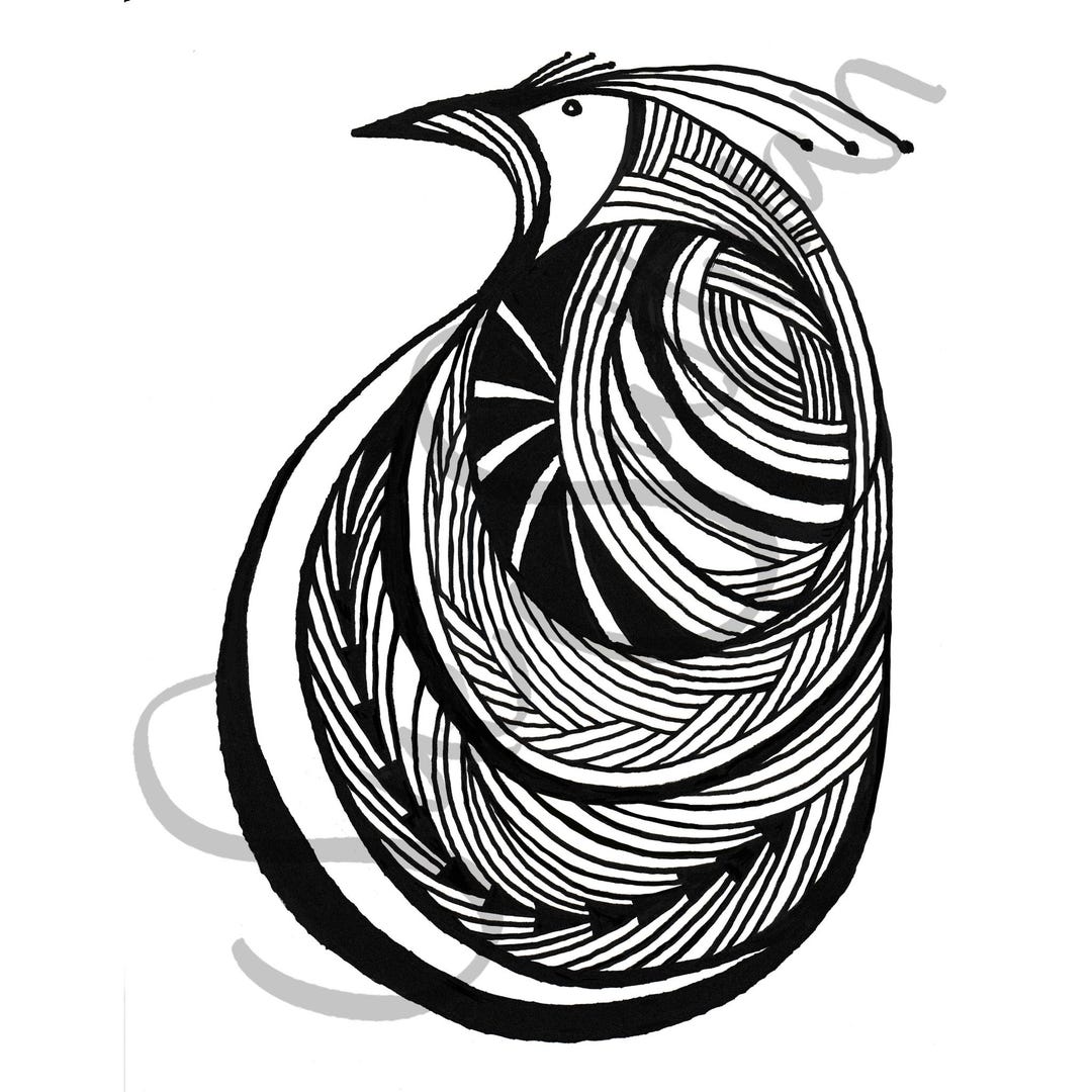 Hand-drawn Printable Coloring Sheet, Downloadable Fine-line Abstract ...